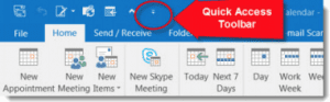 Customizing your Outlook Quick Access Toolbar